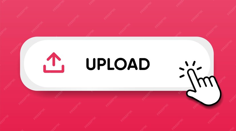 Premium Vector | 3d upload button icon uploading icon up arrow bottom side symbol click here ...