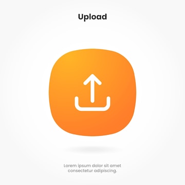 Premium Vector | 3d upload button icon. uploading icon. up arrow bottom ...
