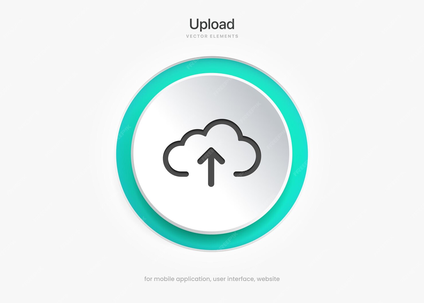 Premium Vector | 3d upload button icon. uploading icon. up arrow bottom side symbol. click here ...