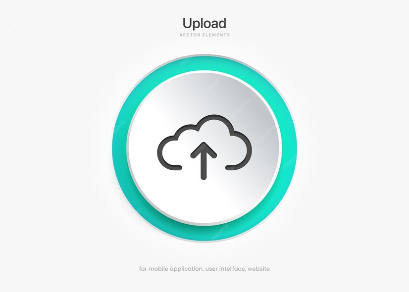 Premium Vector | 3d upload button icon. uploading icon. up arrow bottom ...