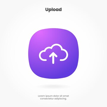 Premium Vector | 3d upload button icon. uploading icon. up arrow bottom ...