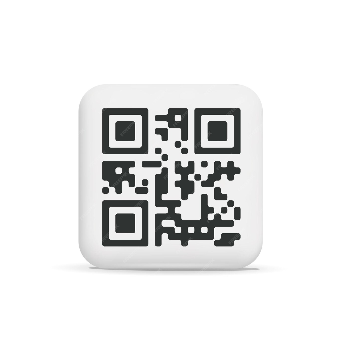 Premium Vector 3d Vector Black Square Qr Code Scan Ui Element Icon For Mobile App And Website