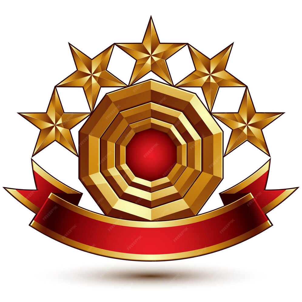 Premium Vector 3d Vector Classic Royal Symbol With Sophisticated Five