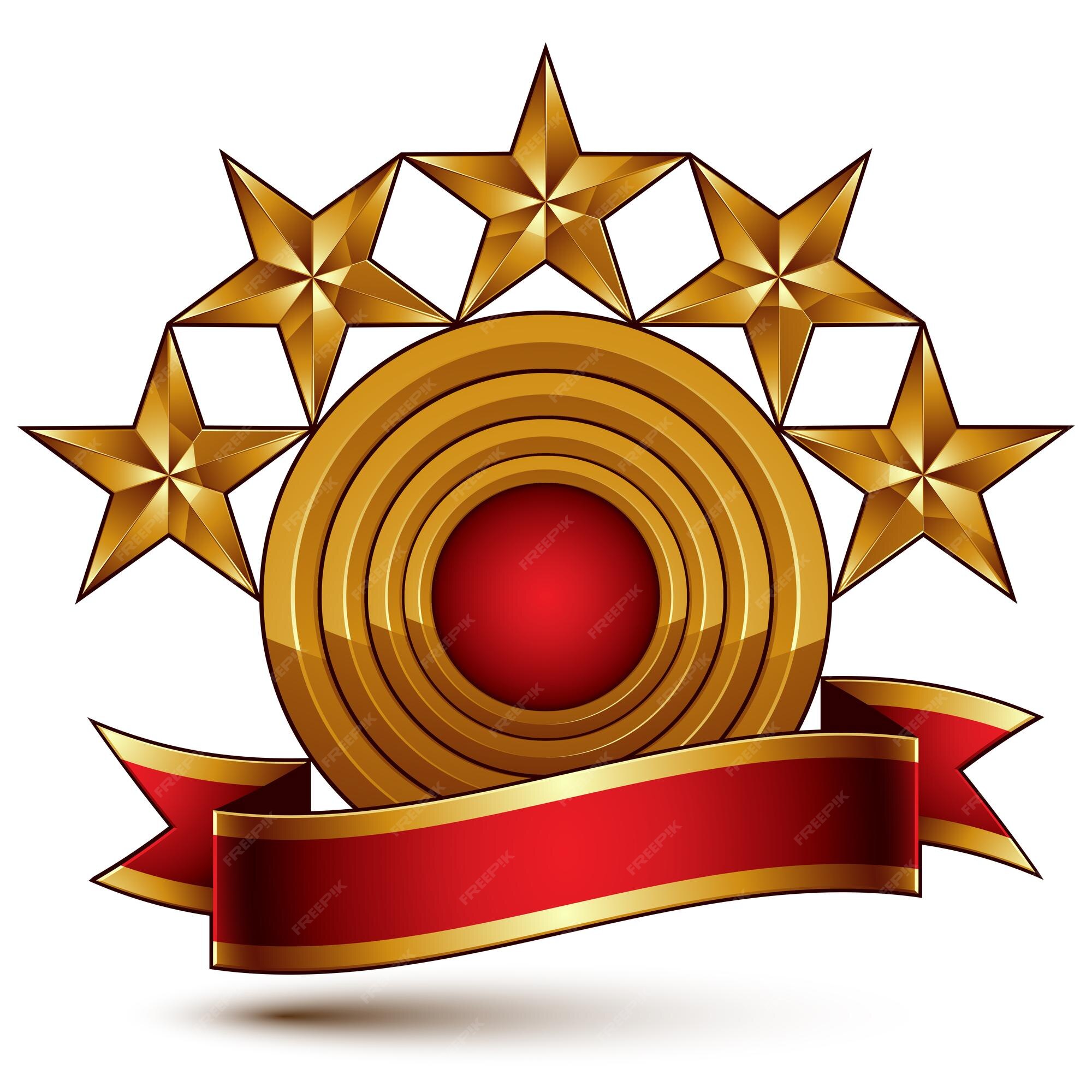 Premium Vector 3d Vector Classic Royal Symbol With Sophisticated Five