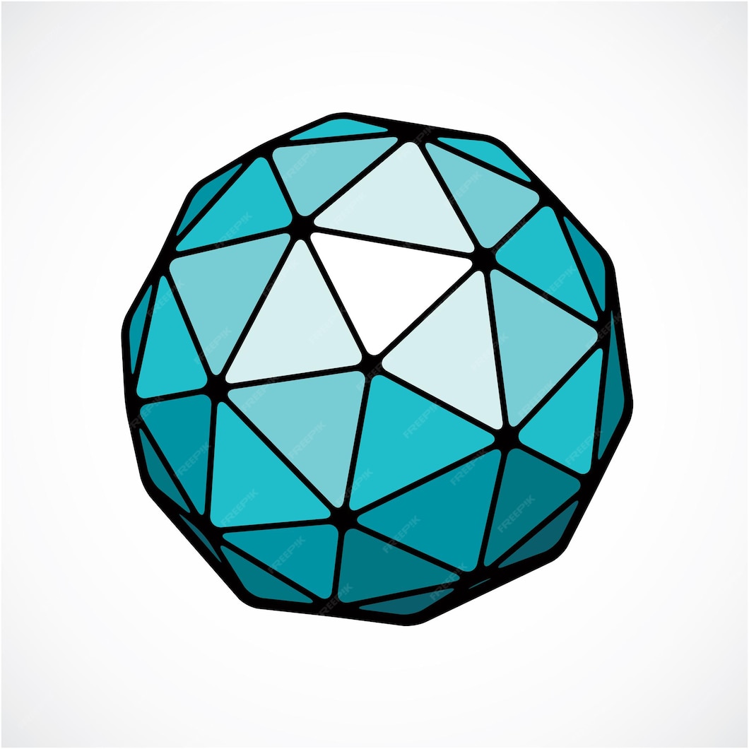 Premium Vector 3d Vector Digital Spherical Object Made Using Triangular Facets Low Poly Shape