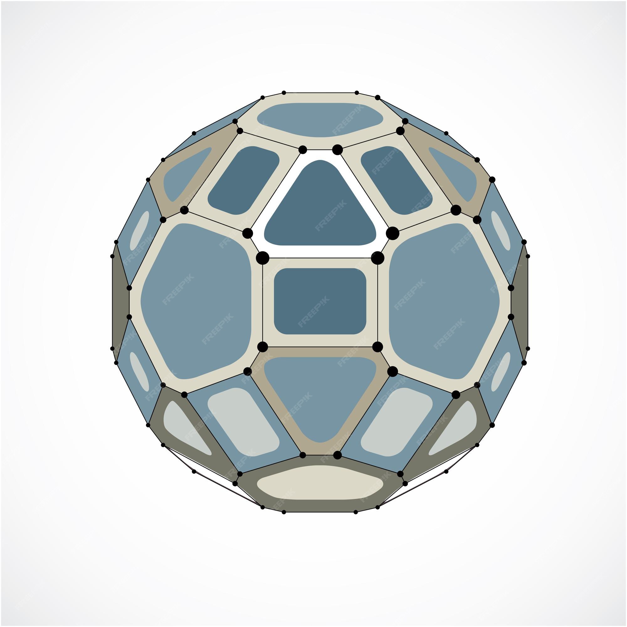 Premium Vector 3d Vector Digital Wireframe Spherical Object Made Using Facets Geometric