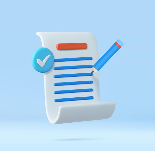 Premium Vector | 3d White paper task management todo check list Premium Vector | 3d White paper task management todo check list