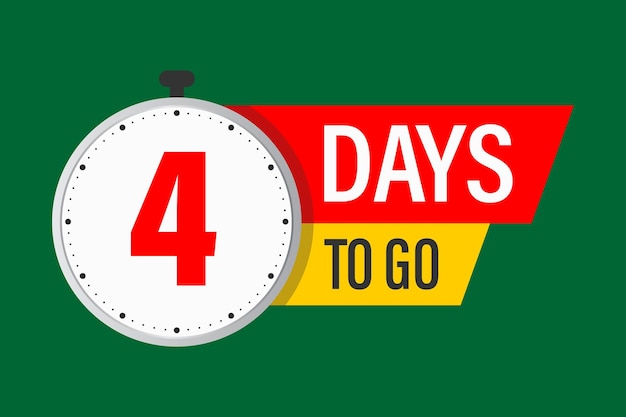 Premium Vector | 4 days to go last countdown icon Four days go sale ... Premium Vector | 4 days to go last countdown icon Four days go sale ...
