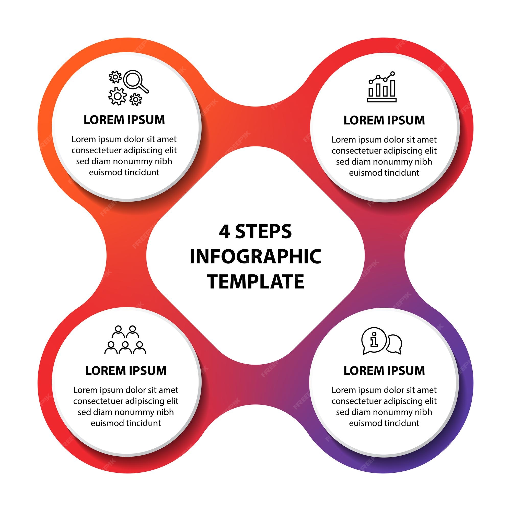 Premium Vector | 4 steps infographic flowchart design template Premium Vector | 4 steps infographic flowchart design template