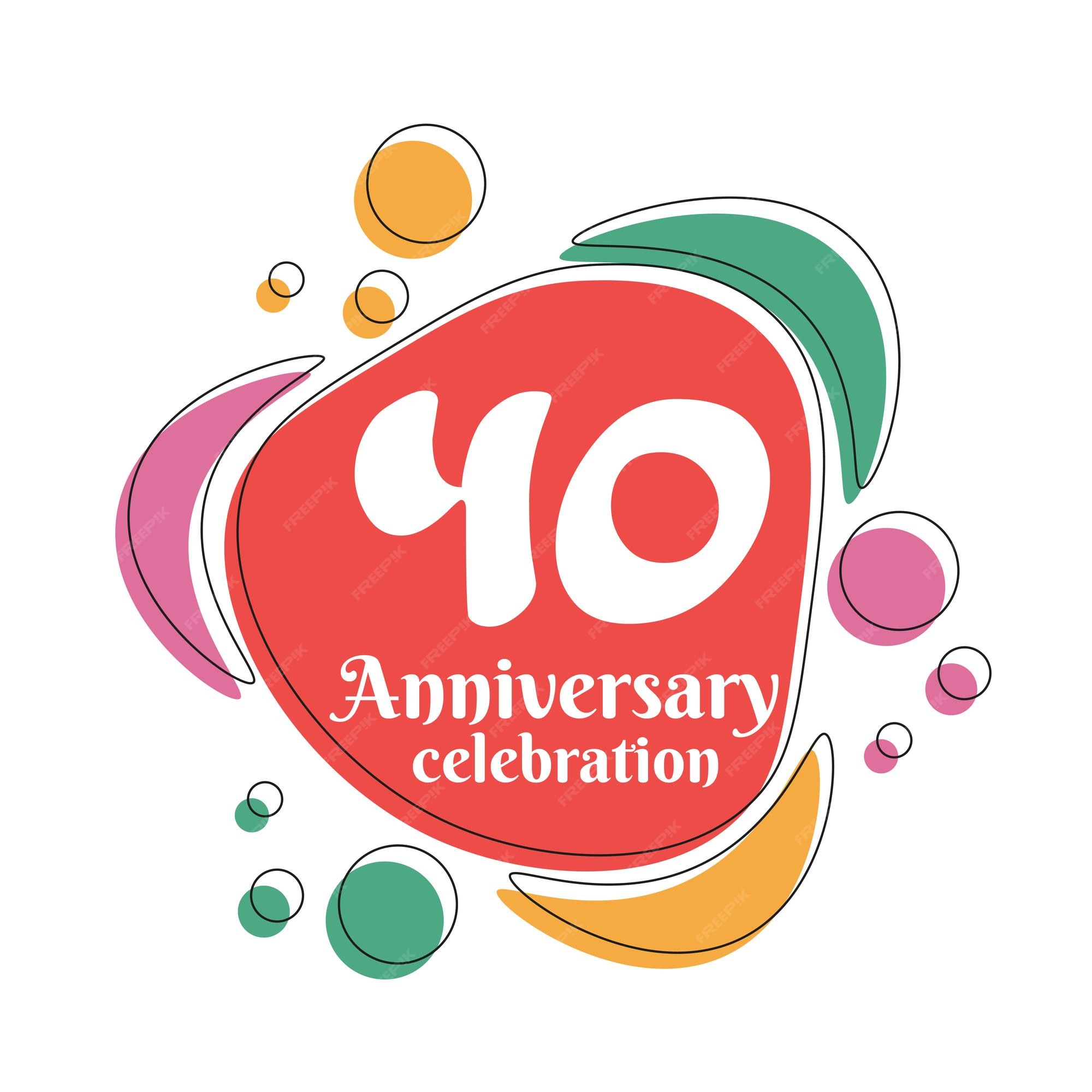 Premium Vector | 40th years anniversary design template. abstract ... Premium Vector | 40th years anniversary design template. abstract ...
