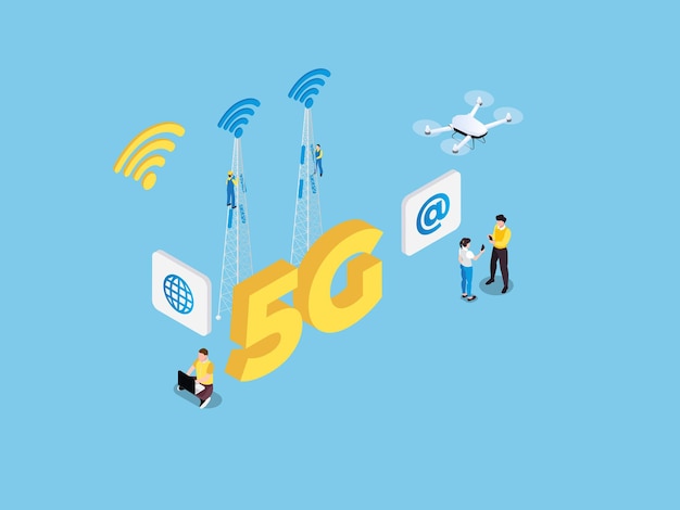 Premium Vector | 5G Network Wireless Technology Premium Vector | 5G Network Wireless Technology