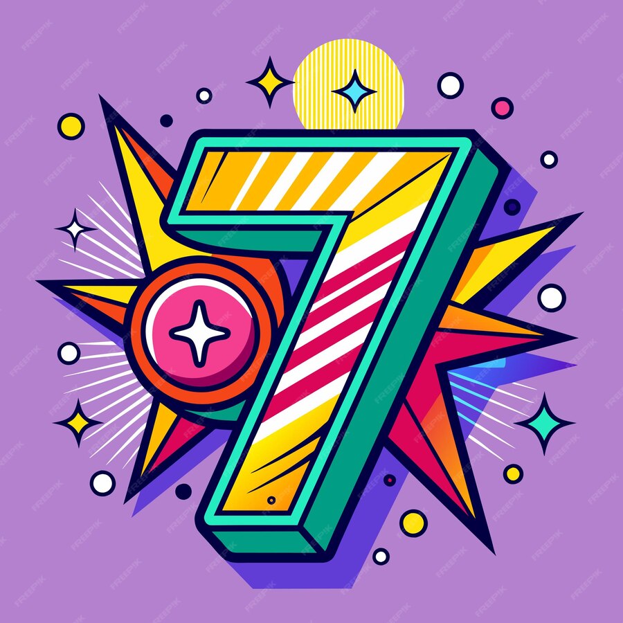 Premium Vector | 7 number or seven number digit Premium Vector | 7 number or seven number digit
