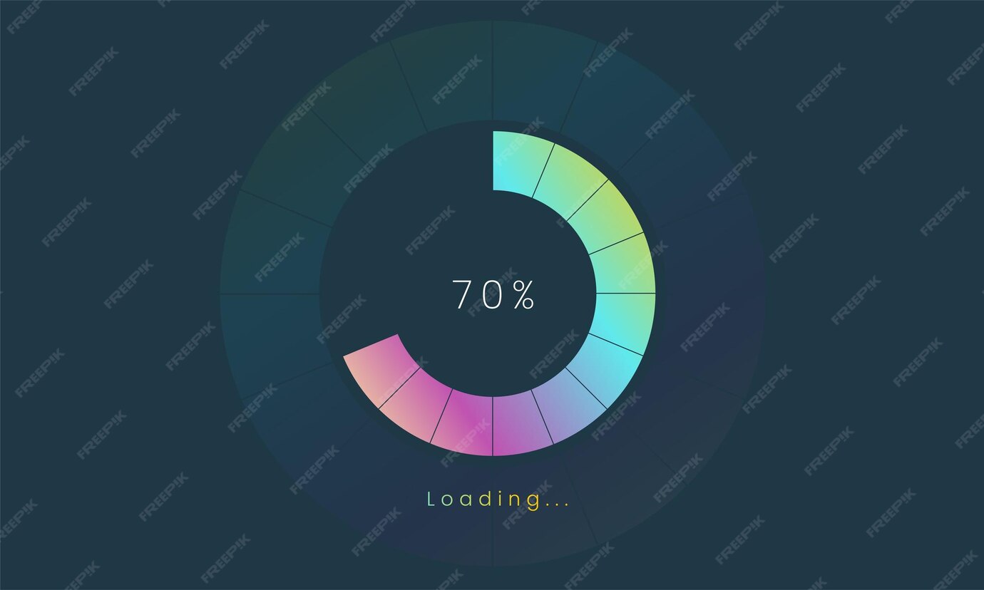 Premium Vector | 70 percent loading user interface a futuristic loading icon colorful loading ...