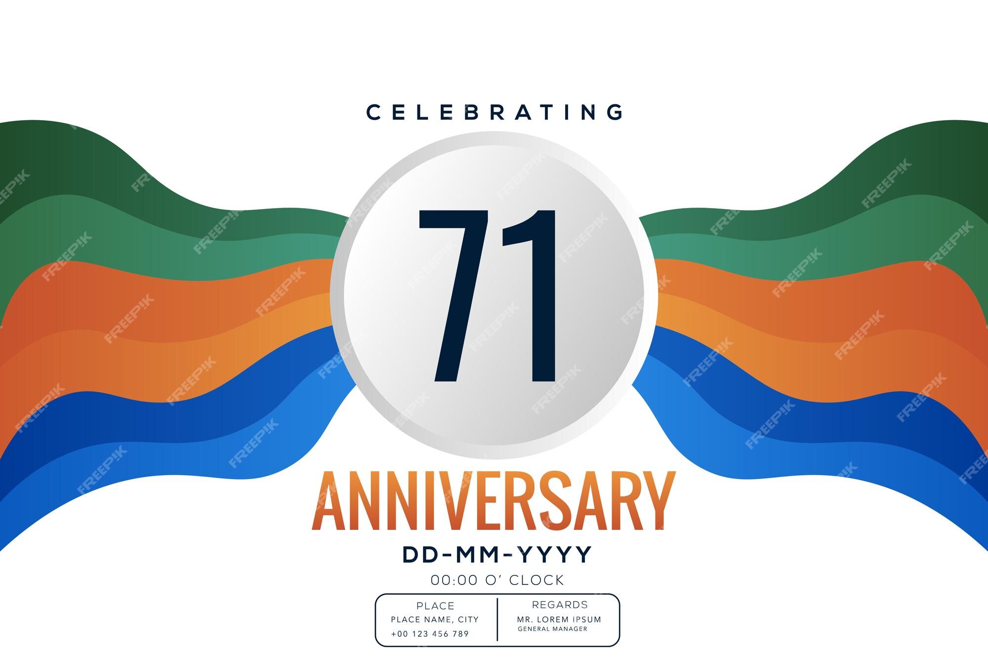 Premium Vector | 71st year anniversary logo template isolated on white ... Premium Vector | 71st year anniversary logo template isolated on white ...