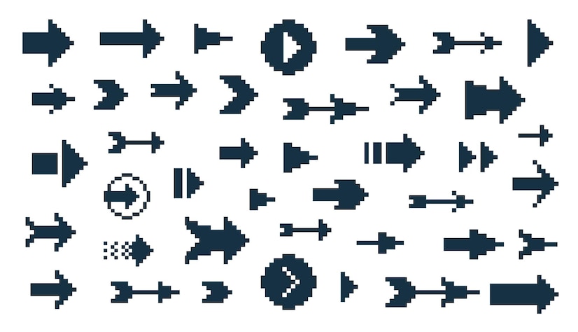 Premium Vector 8 Bit Pixel Arrows Vector Big Set Of Icons Collection