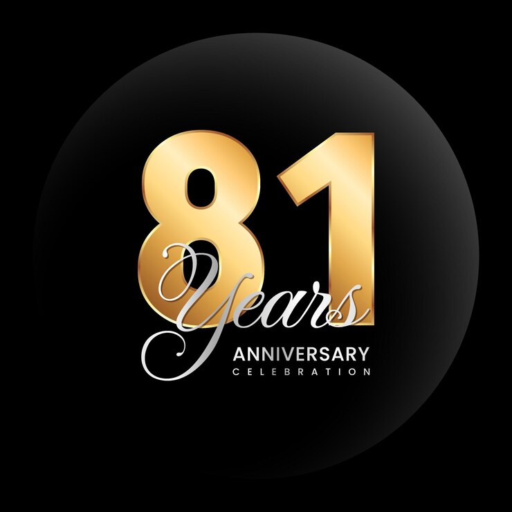 Premium Vector 81th Anniversary Logo Design Concept Golden Number