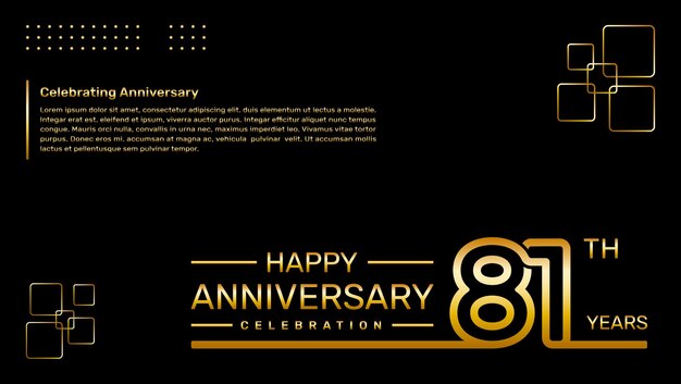 Premium Vector 81th Year Anniversary Template Design With Gold Color