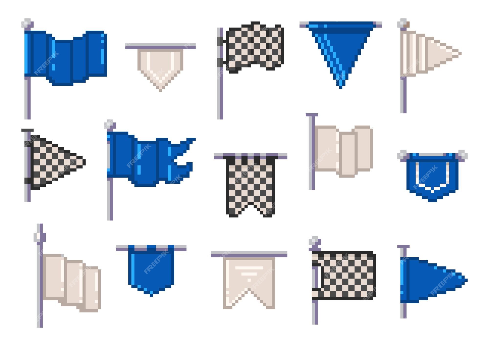 Premium Vector | 8bit flag pixel icons Retro pixel flags icon wavy ... Premium Vector | 8bit flag pixel icons Retro pixel flags icon wavy ...