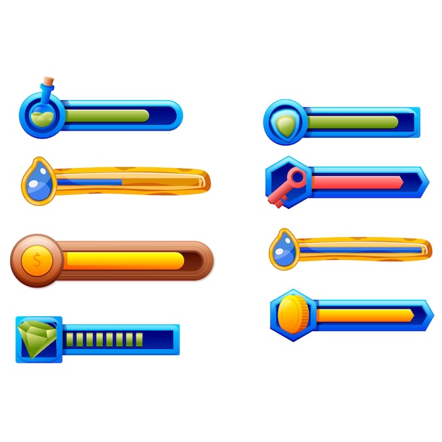 Premium Vector | 8bit pixel arcade game experience bars and energy ... Premium Vector | 8bit pixel arcade game experience bars and energy ...