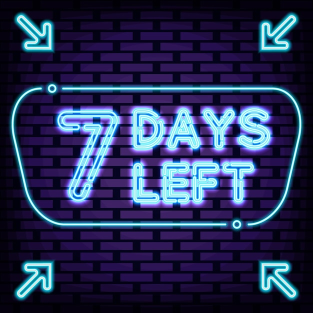 Premium Vector | 9 days left neon signboards bright signboard neon text Premium Vector | 9 days left neon signboards bright signboard neon text