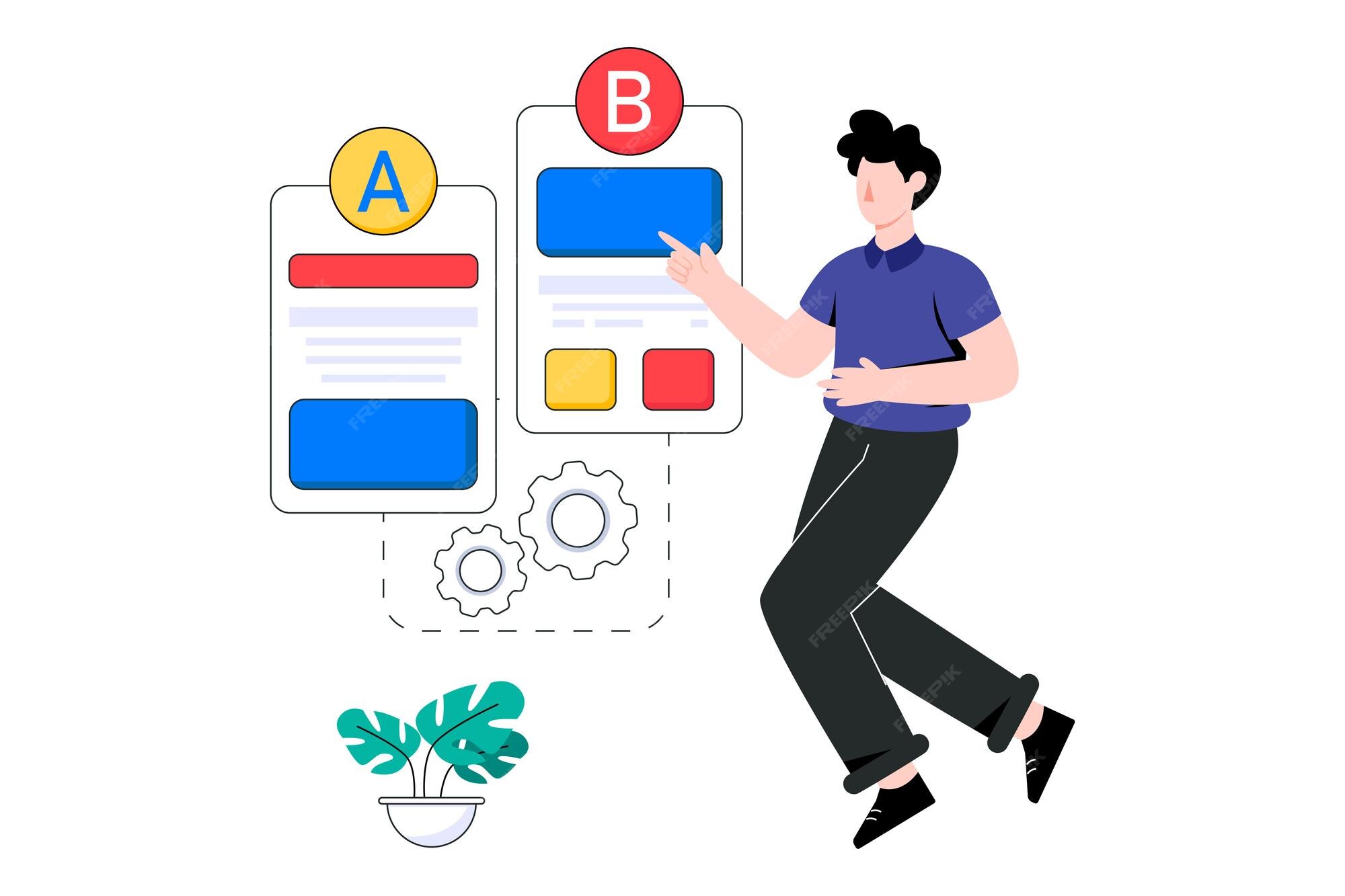 Premium Vector | Ab testing flat style design vector illustration ... Premium Vector | Ab testing flat style design vector illustration ...