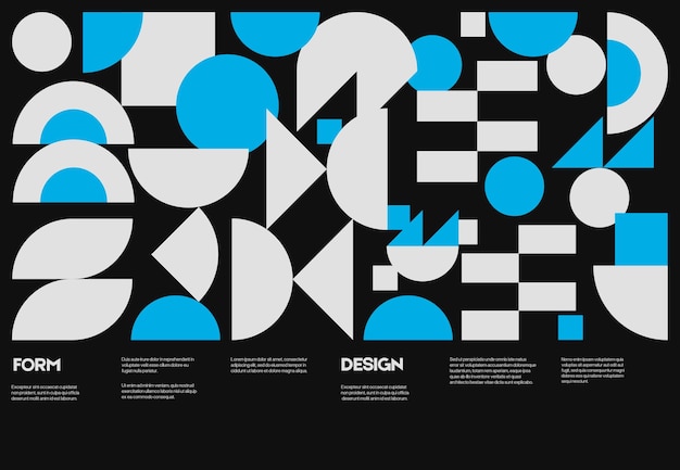 Premium Vector Abstract Bauhaus Geometric Pattern Background Vector