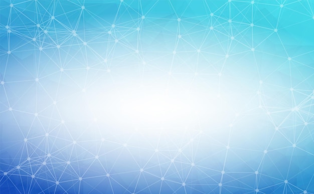 점과 선 연결 구조 및 과학 배경 미래 Hud 디자인을 연결하는 추상 파란색 다각형 공간 배경 프리미엄 벡터