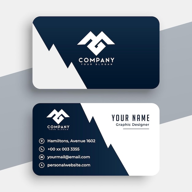 Premium Vector | Abstract blue and white business card vector design Premium Vector | Abstract blue and white business card vector design