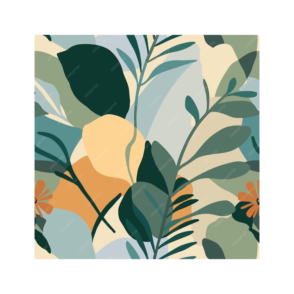 Premium Vector | Abstract bright green leaf seamless pattern vector Premium Vector | Abstract bright green leaf seamless pattern vector