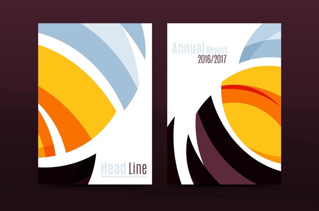 Premium Vector | Abstract business annual report brochure cover wave ... Premium Vector | Abstract business annual report brochure cover wave ...