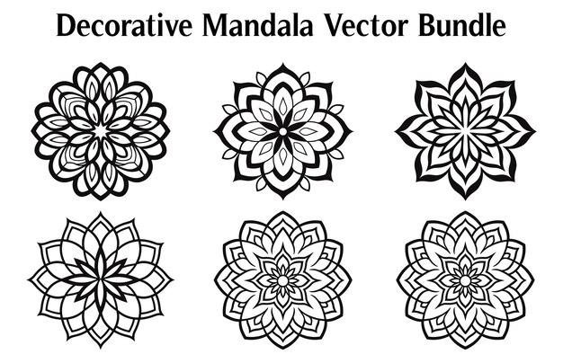 Premium Vector Abstract Circular Pattern Mandala Vector Bundle Set Of