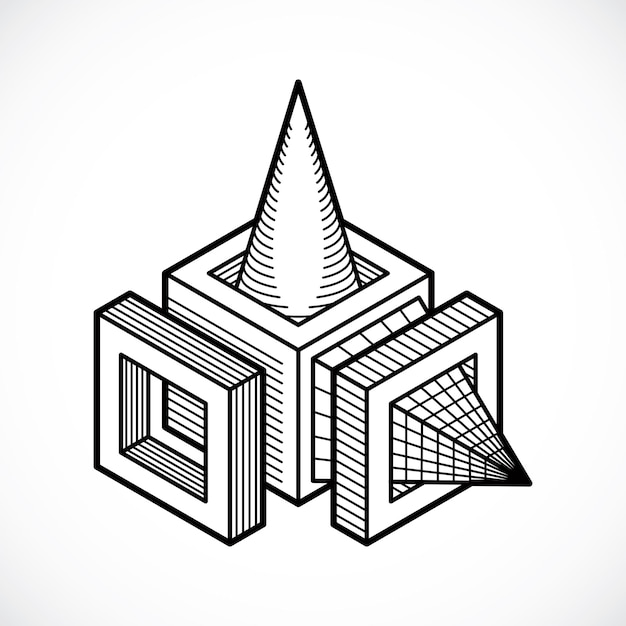 Premium Vector | Abstract construction vector, dimensional design. Premium Vector | Abstract construction vector, dimensional design.