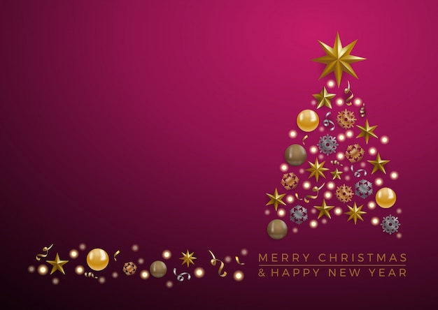 Premium Vector | Abstract cover golden christmas tree Premium Vector | Abstract cover golden christmas tree