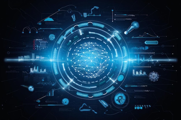 Abstract Digital Technology Background Big Data Visualization High Speed Network Connection