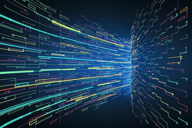 Premium Vector Abstract Digital Technology Background Big Data Visualization High Speed