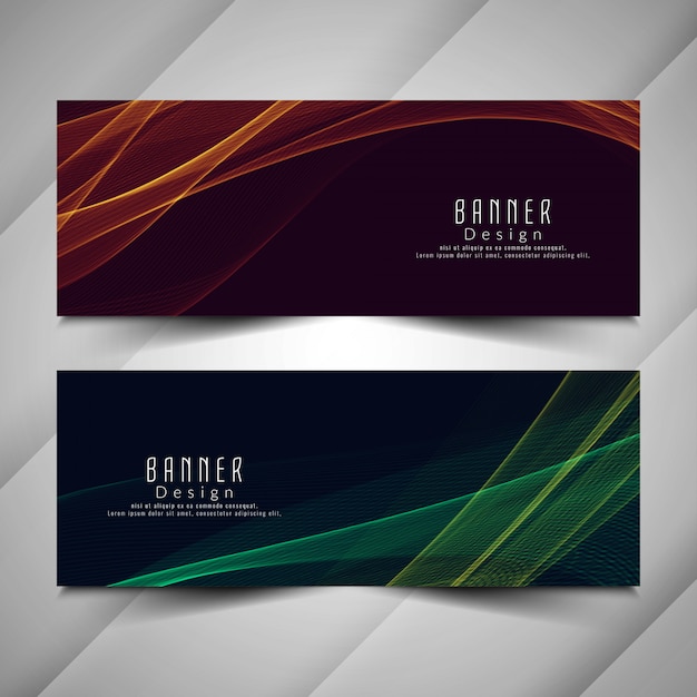 Premium Vector | Abstract elegant colorful wavy banners set Premium Vector | Abstract elegant colorful wavy banners set