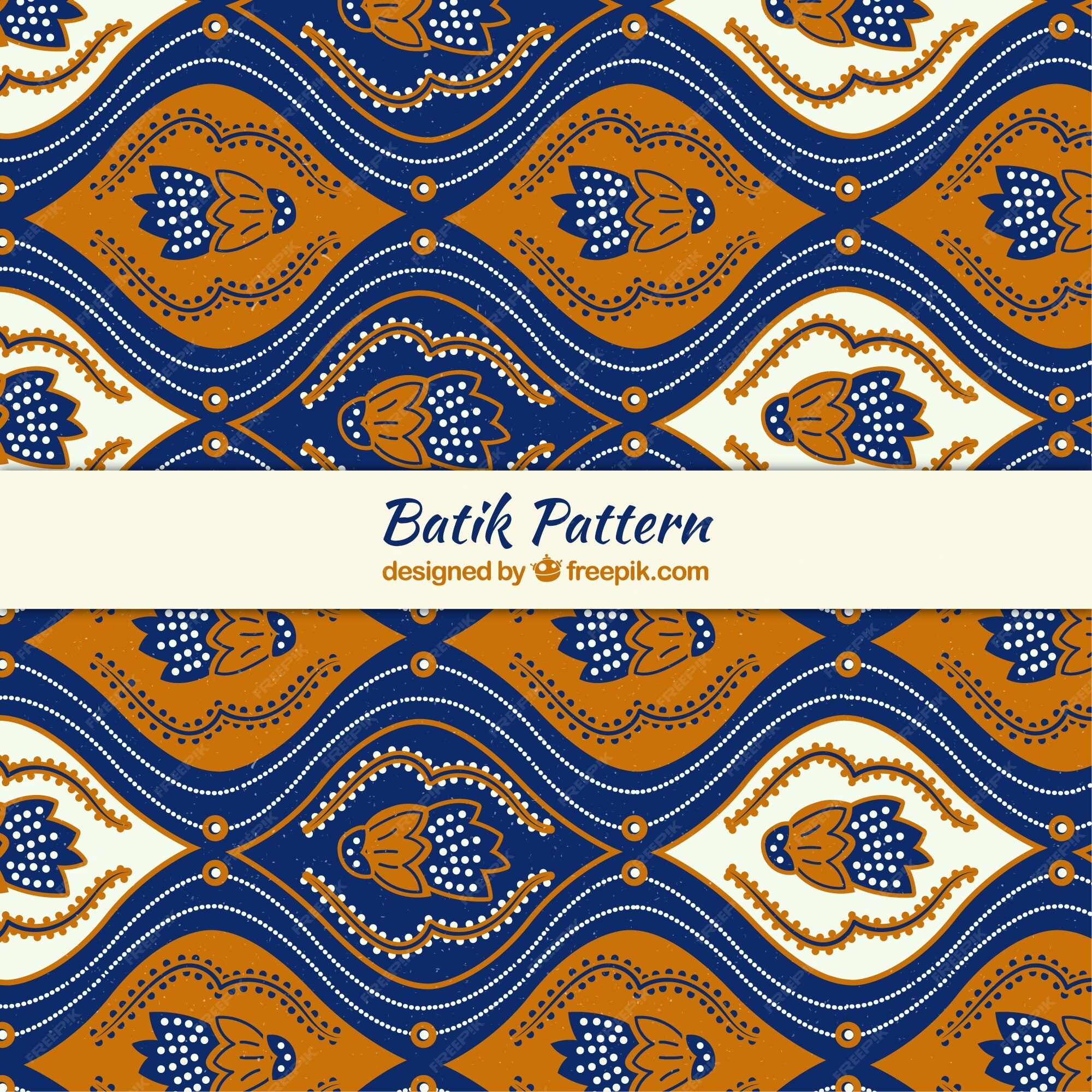 Premium Vector | Abstract floral batik pattern Premium Vector | Abstract floral batik pattern
