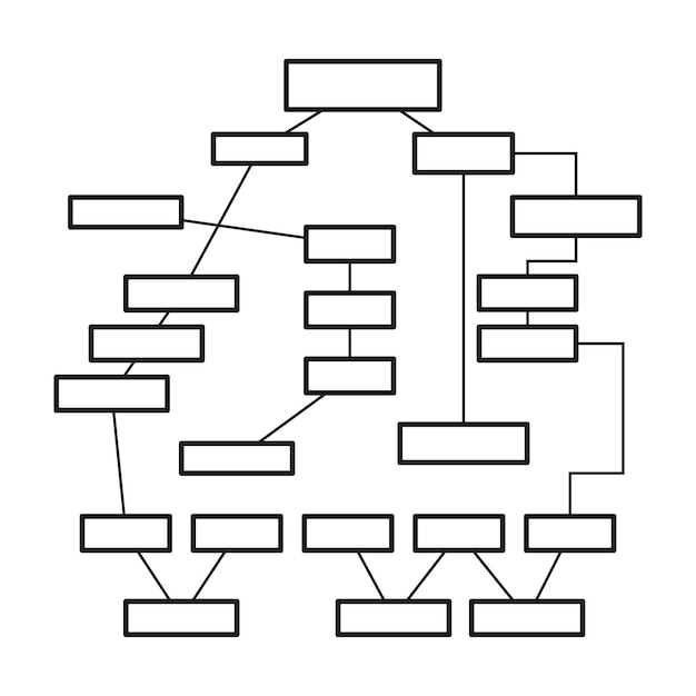 Premium Vector | Abstract flowchart diagram Black outline structure ... Premium Vector | Abstract flowchart diagram Black outline structure ...