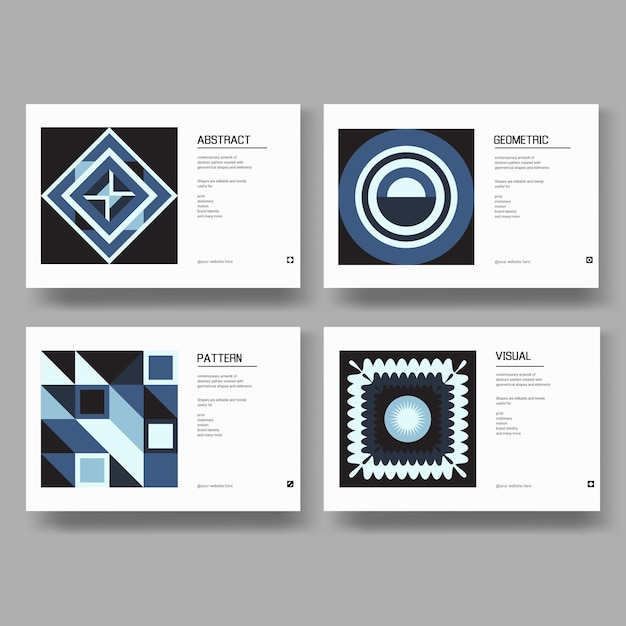 Premium Vector Abstract Geometric Style Cover Collection