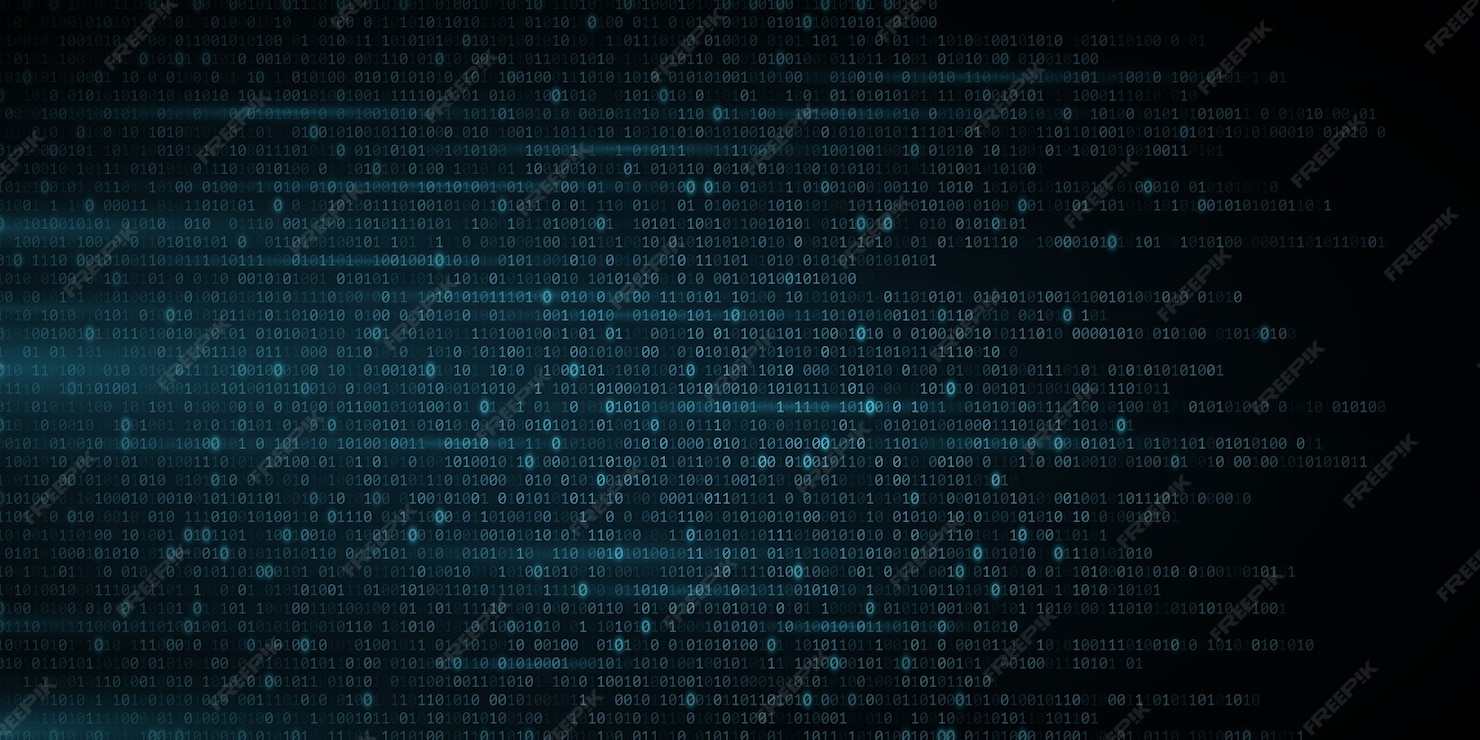 Premium Vector | Abstract glowing blue binary code background. Random programming symbols in ...