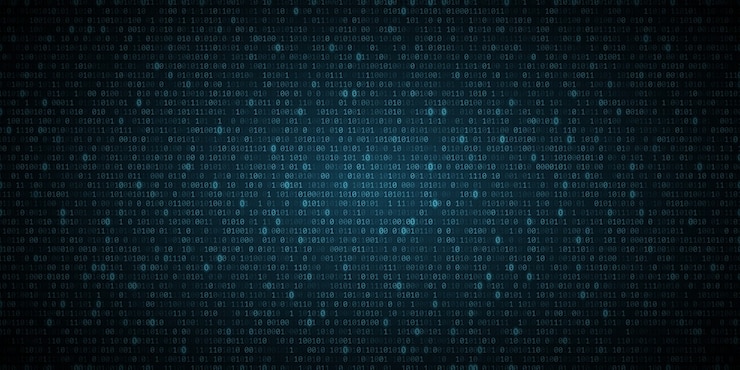 Premium Vector | Abstract glowing blue binary programming code ...