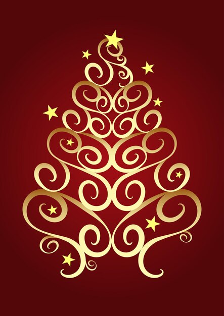 Premium Vector | Abstract golden christmas tree vector Premium Vector | Abstract golden christmas tree vector