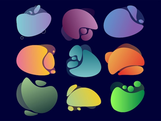 Premium Vector | Abstract gradient shapes on dark background set of ... Premium Vector | Abstract gradient shapes on dark background set of ...