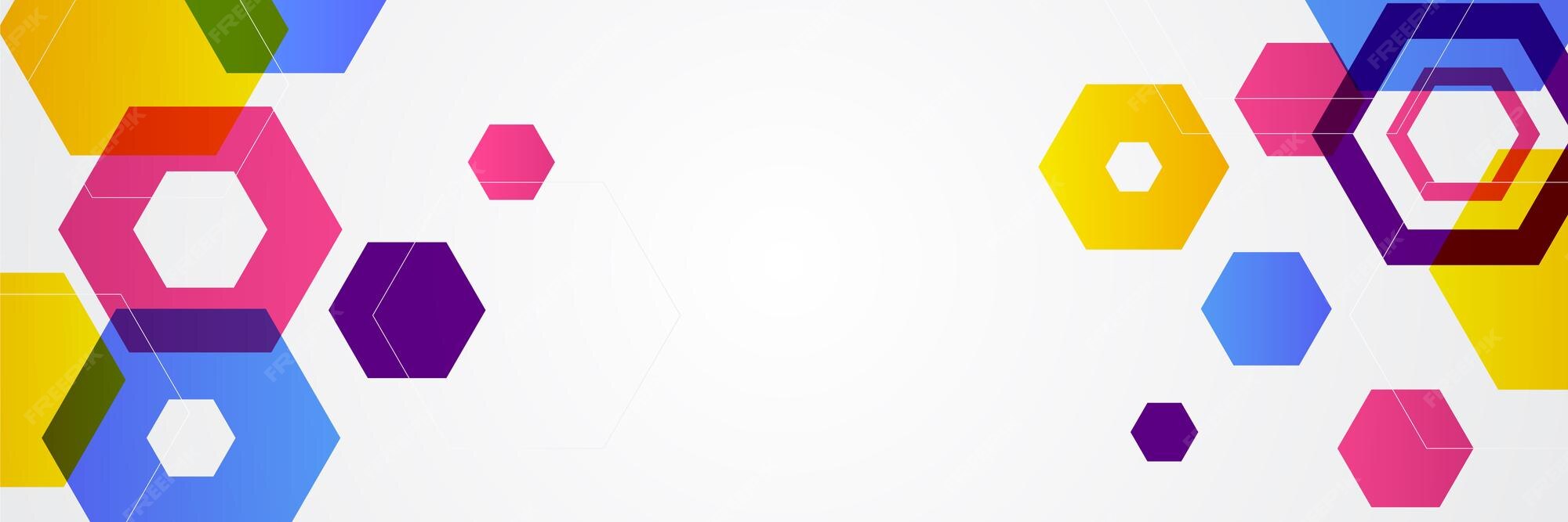 Premium Vector Abstract Hexagon Colorful Banner Background Gradient Dynamic Vibrant Geometric