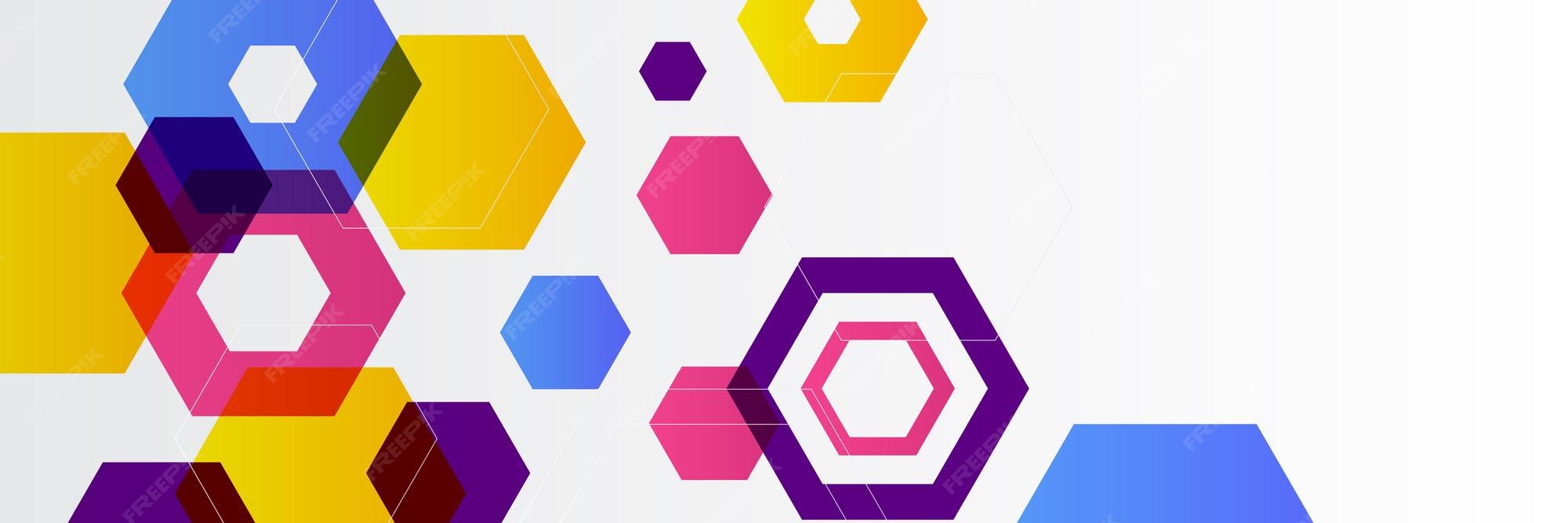 Premium Vector Abstract Hexagon Colorful Banner Background Gradient Dynamic Vibrant Geometric