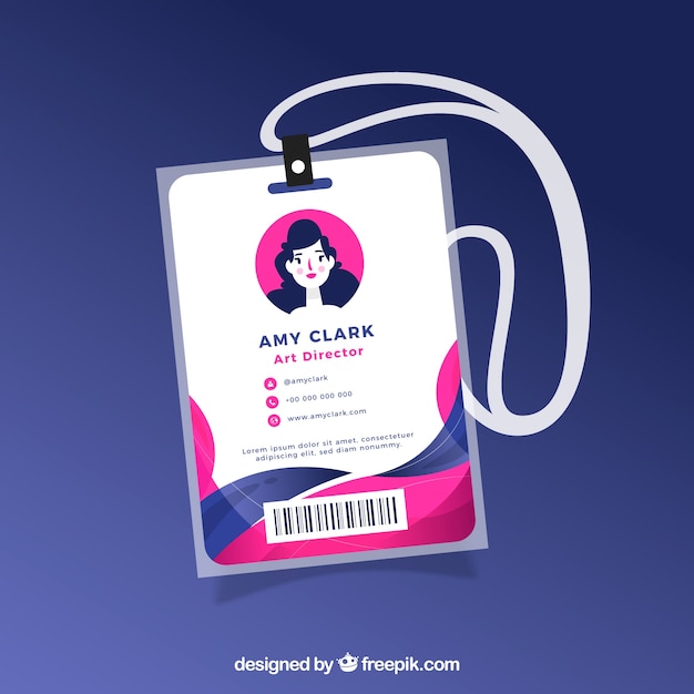 Premium Vector Abstract Id Card Template With Flat Design