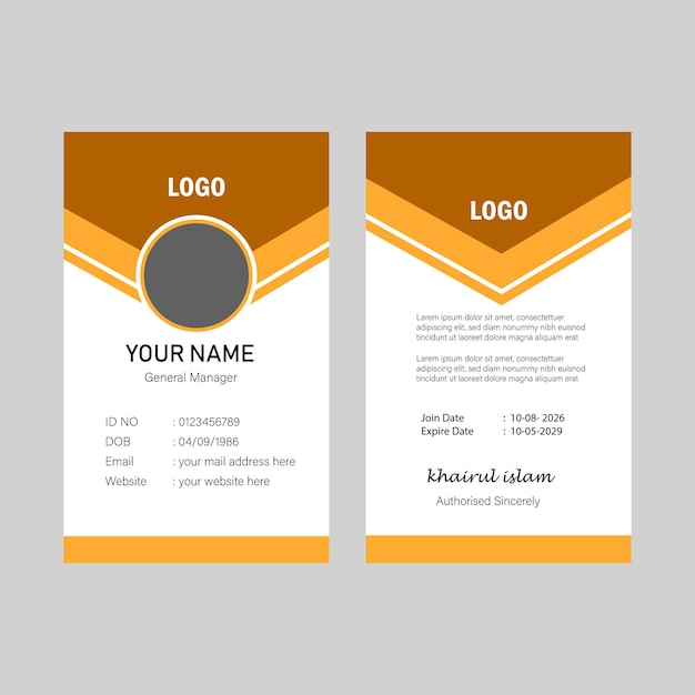 Premium Vector Abstract Id Card Template