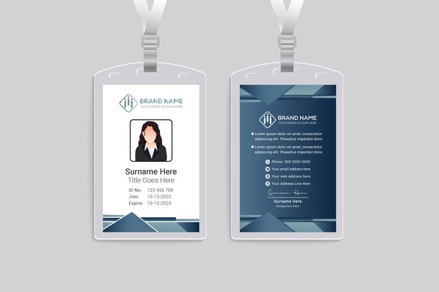 Premium Vector Abstract Id Card Template