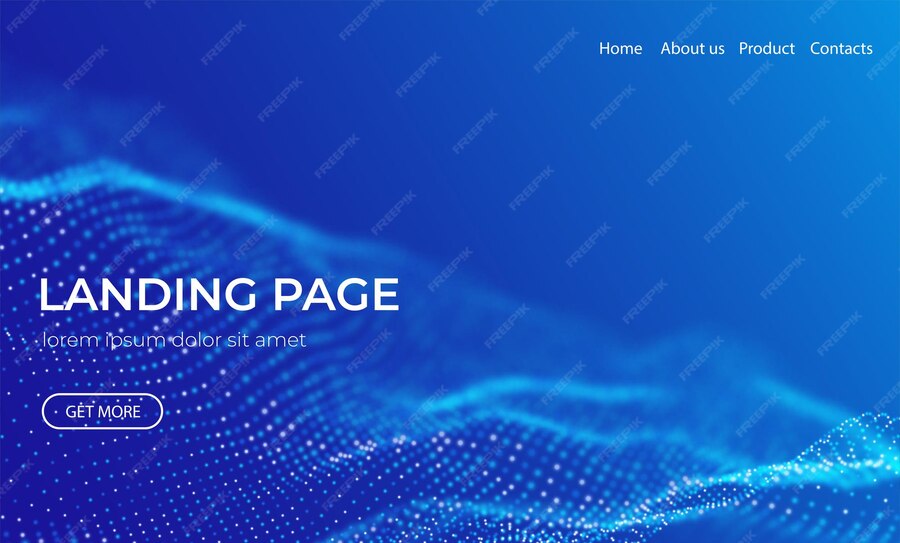 Premium Vector | Abstract landing page background with blue particles ...