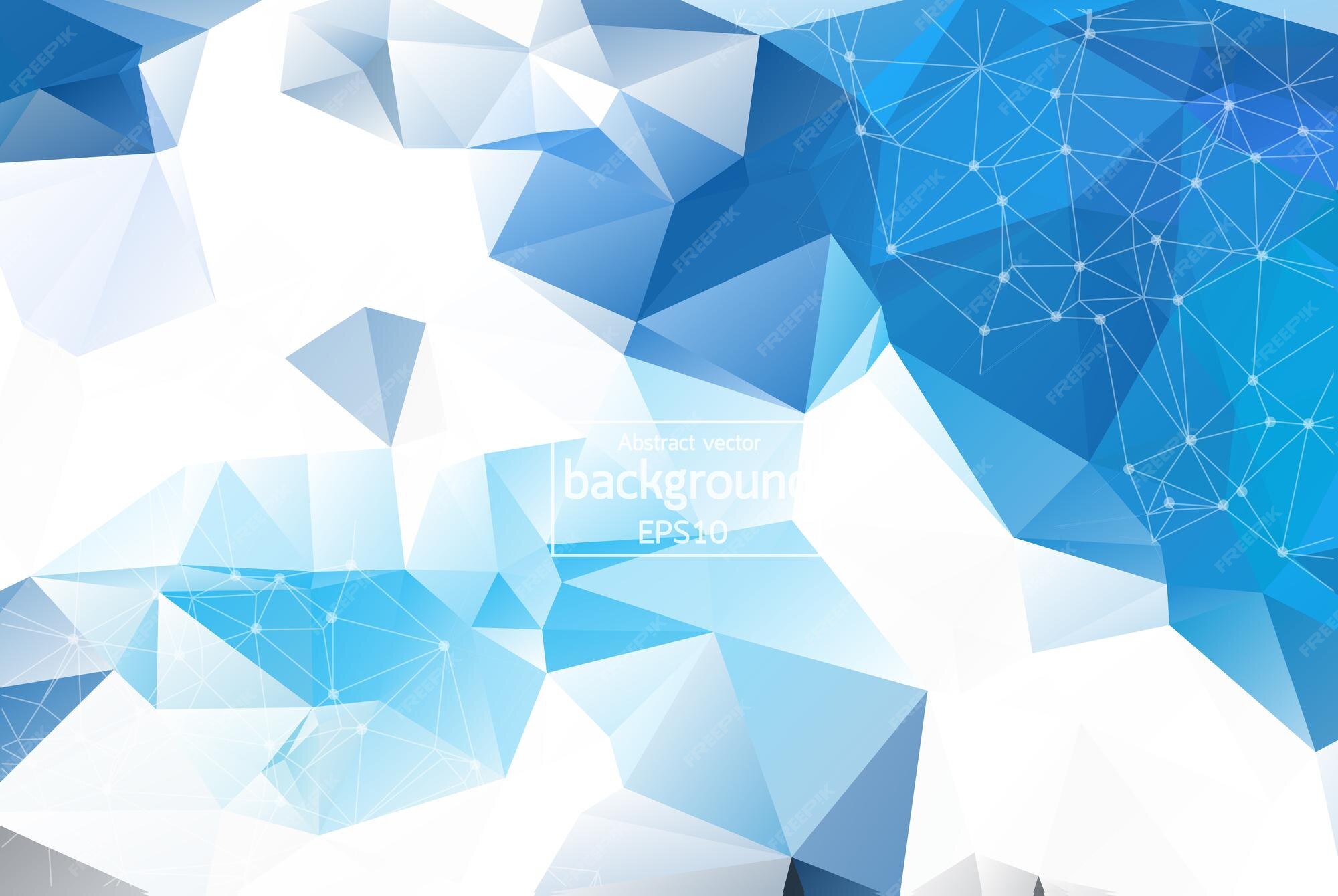 Premium Vector | Abstract low poly blue white technology vector background connection structure ...